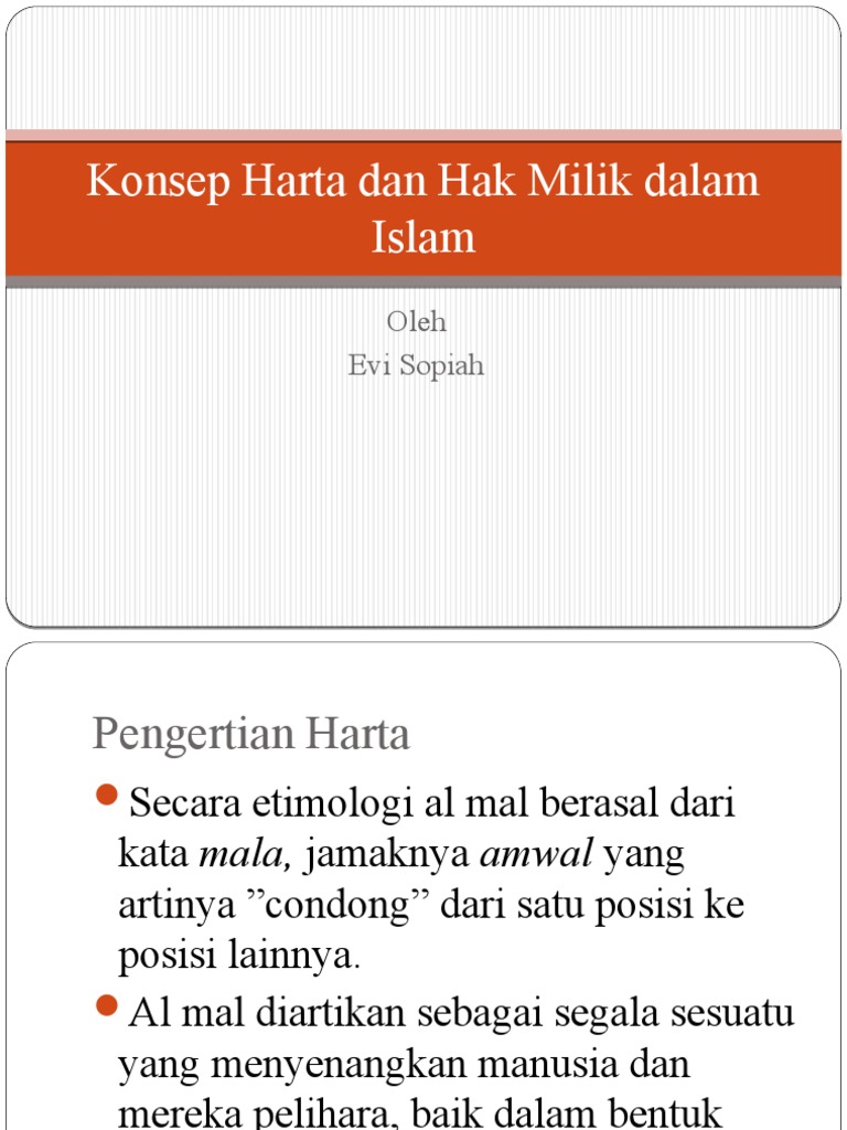 Teori Harta Dalam Islam-1 | PDF