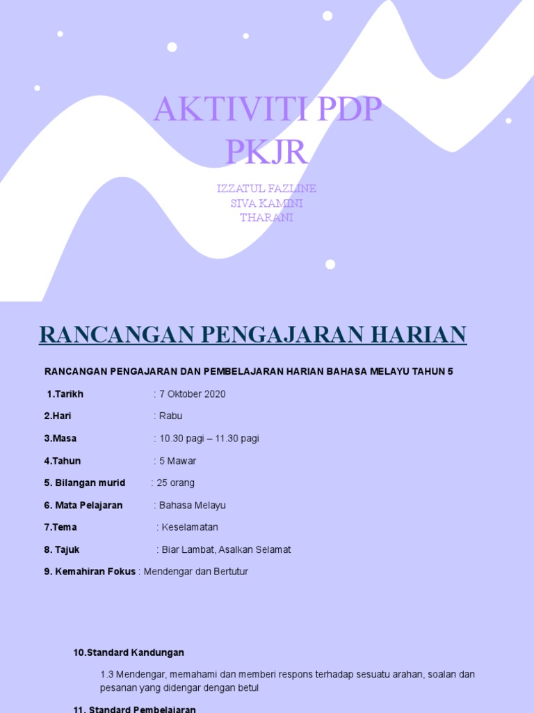 Aktiviti PKJR | PDF | Karier & Perkembangan | Seni & Disiplin Bahasa
