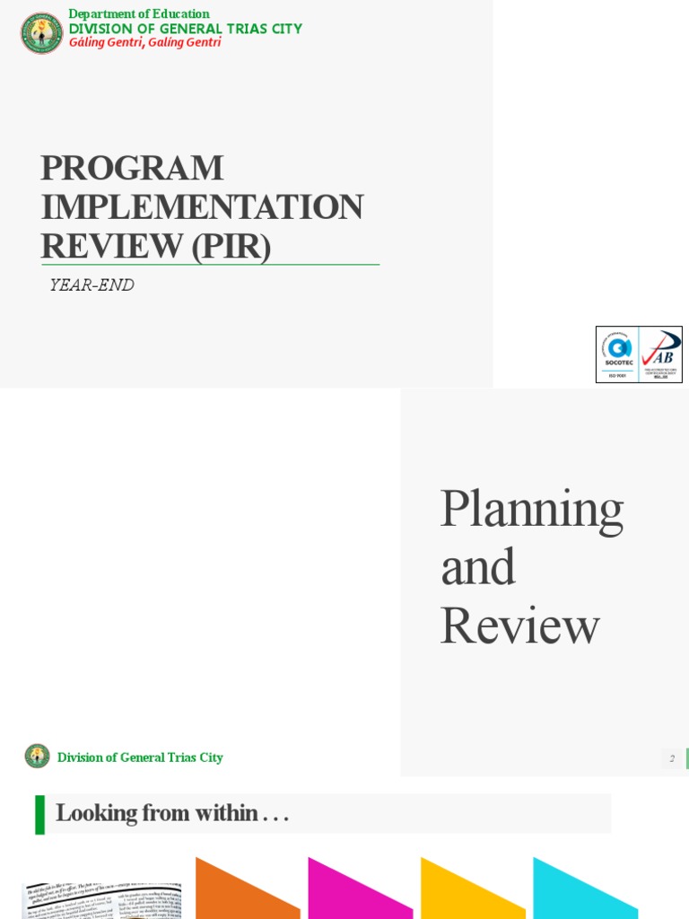 Program Implementation Review (Pir) : Year-End | PDF | Policy | Learning