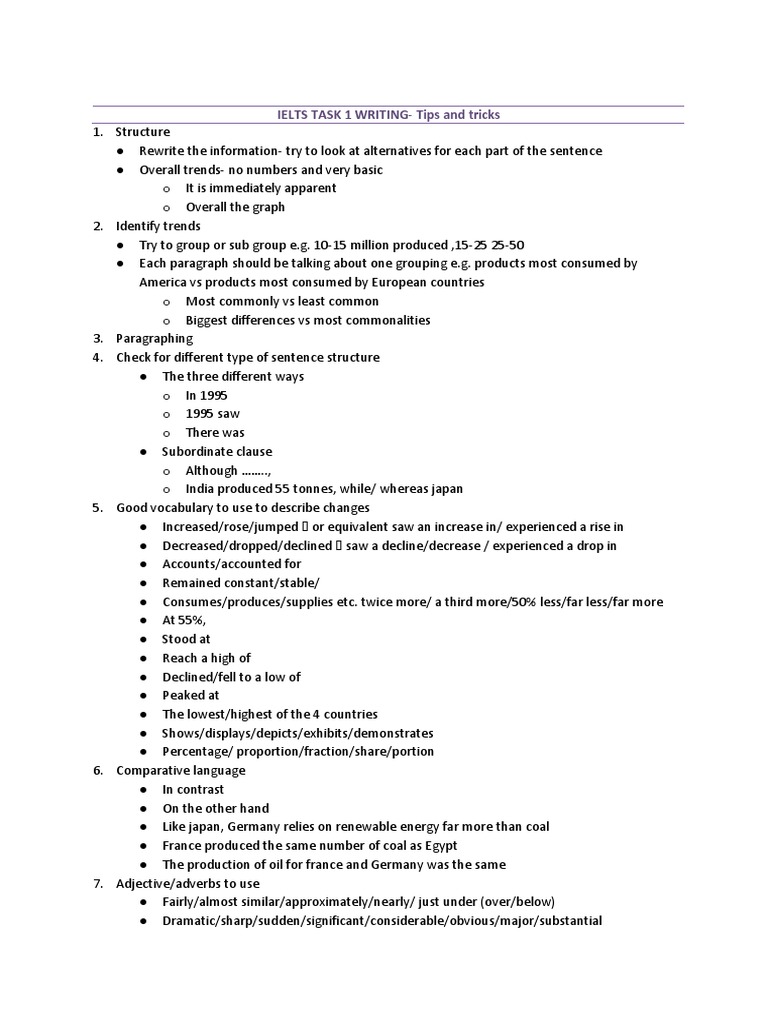 Task 1 Writing Tips and Tricks | PDF