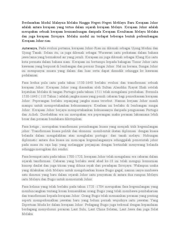 Kerajaan Johor Riau | PDF