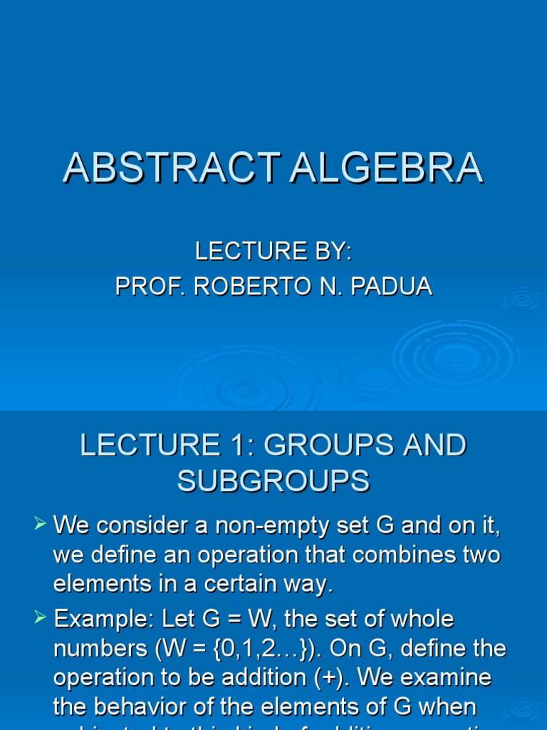 Abstract Algebra | PDF | Group (Mathematics) | Mathematical Structures