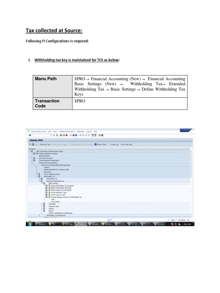 TCS Configuration Reference Document | Download Free PDF | Withholding ...