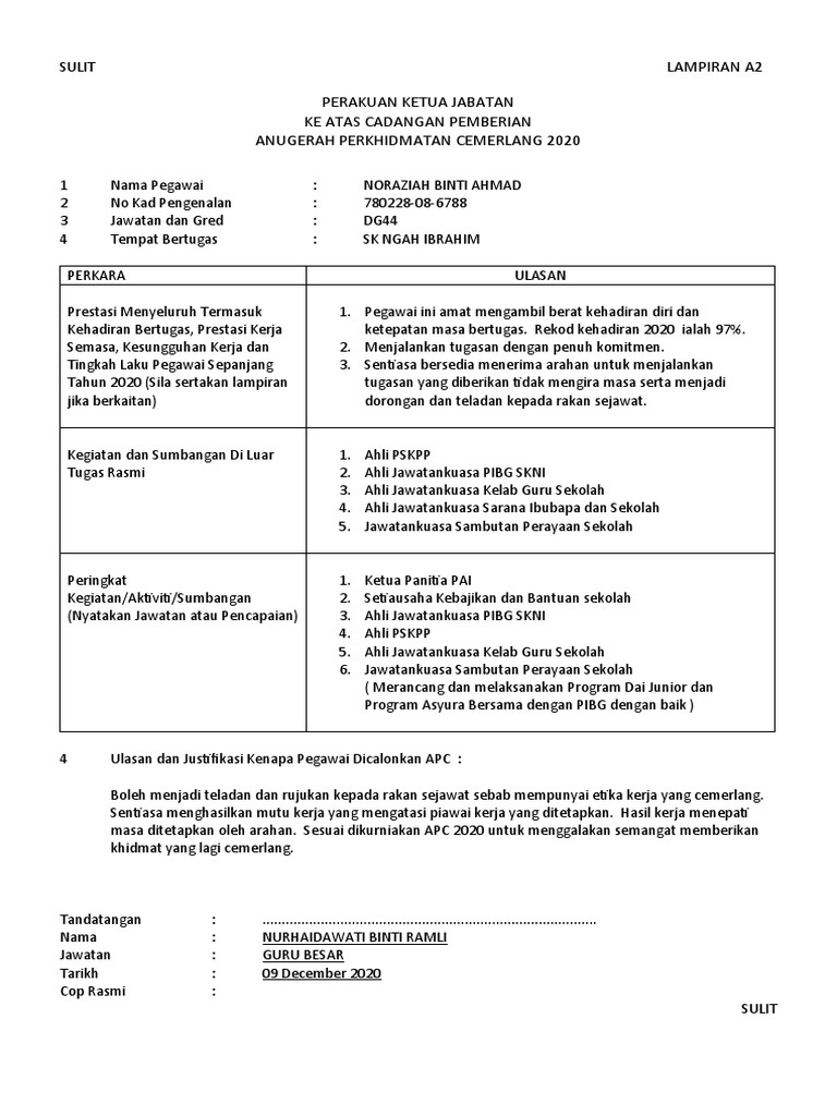 Borang Pencalonan Apc | PDF