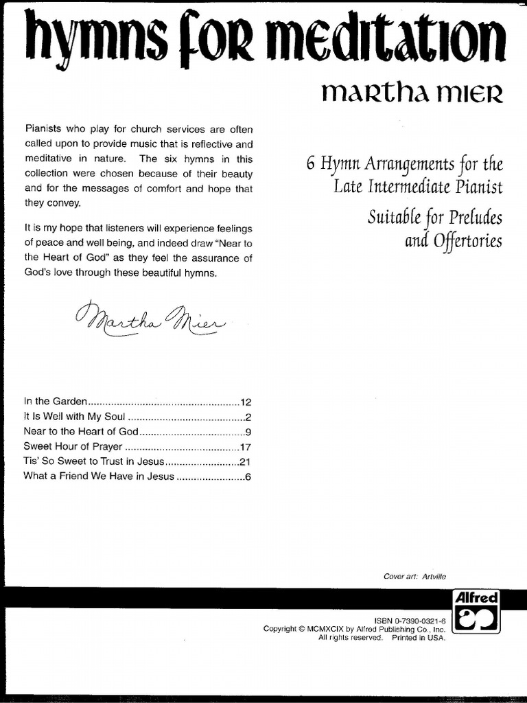 Martha Meier - Hymns For Meditation PDF | PDF