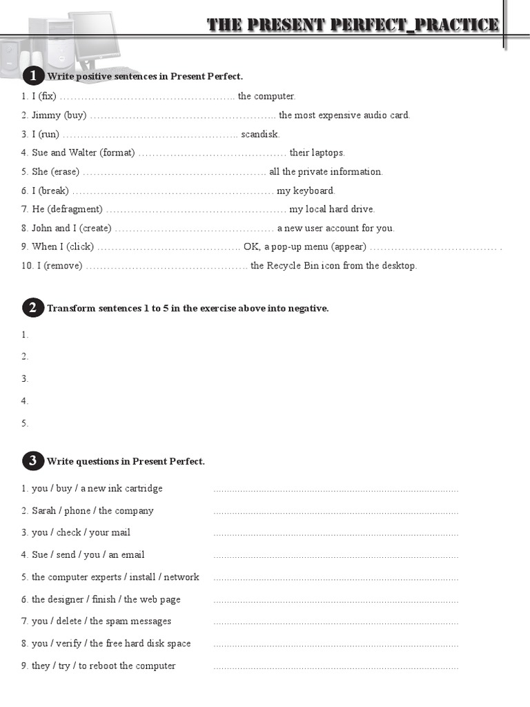 The Present Perfect - Practice | PDF | Computing | Software