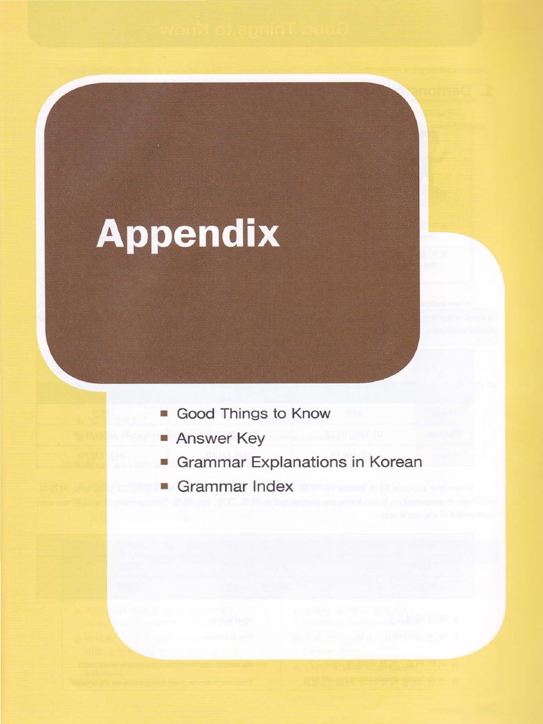 KGU Beginning To Early Intermediate Appendix | PDF | Linguistic ...