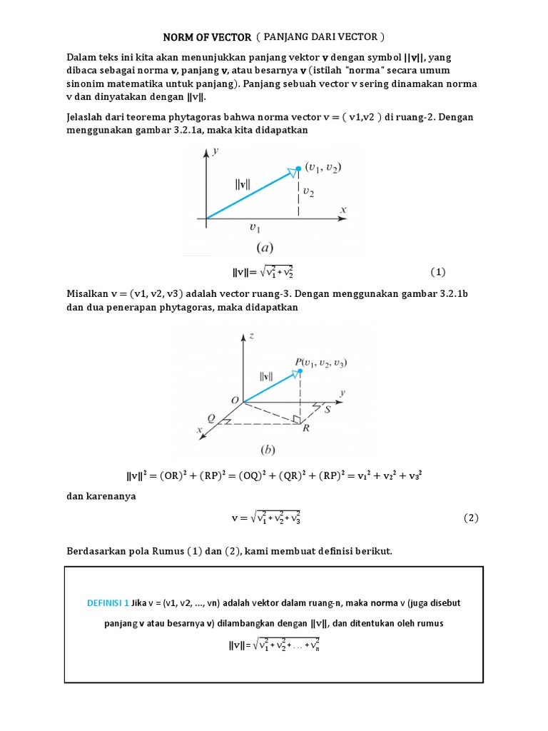 Norm of Vector | PDF