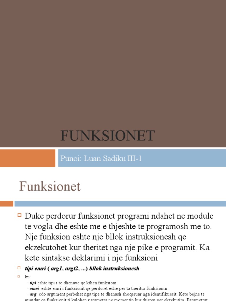Luan Funksionet | PDF