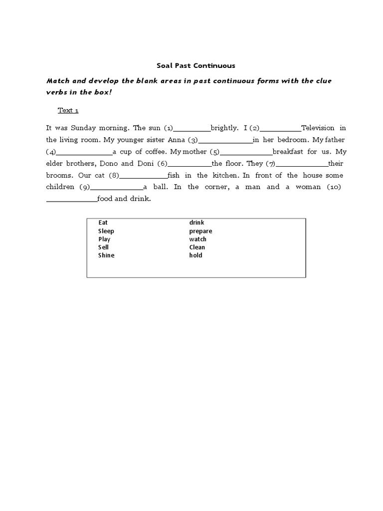 Past Continuous Practice | PDF