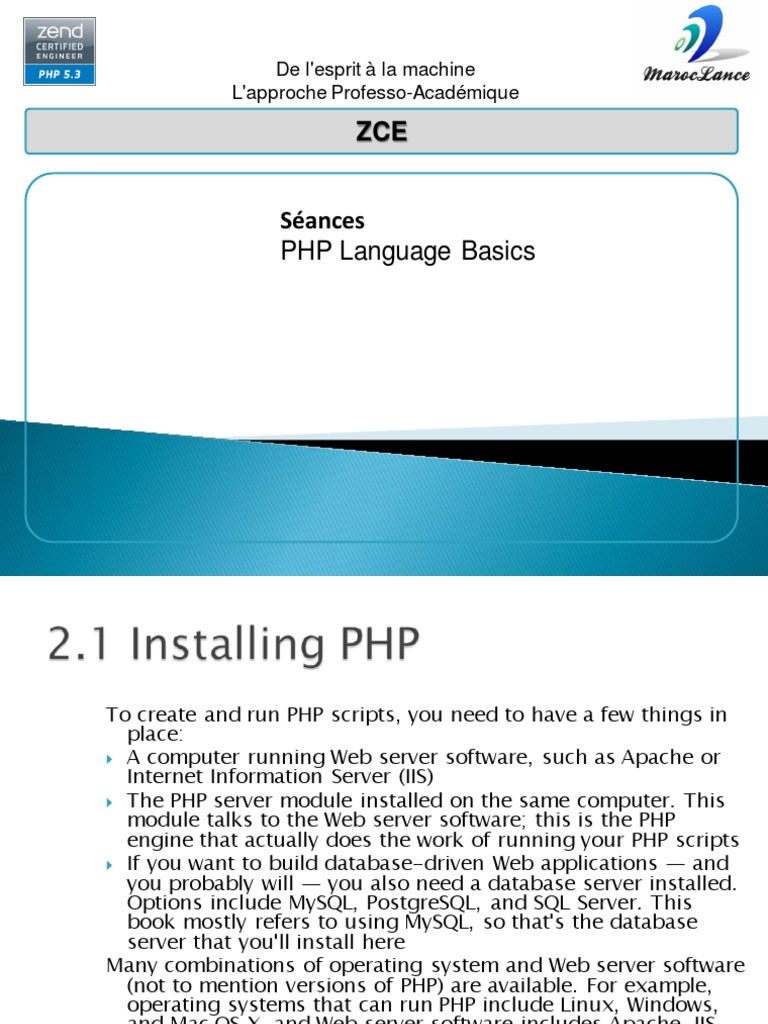 ZCE (PHP Language Basics) | PDF