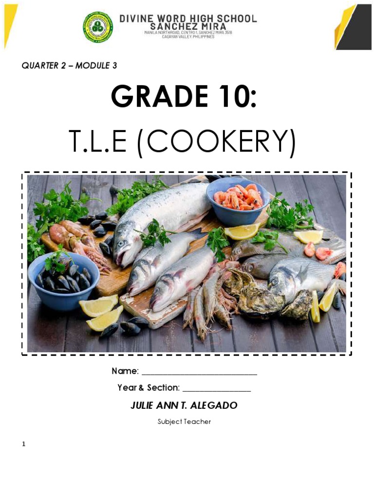 T.L.E (Cookery) : GRADE 10 | PDF | Grilling | Sautéing