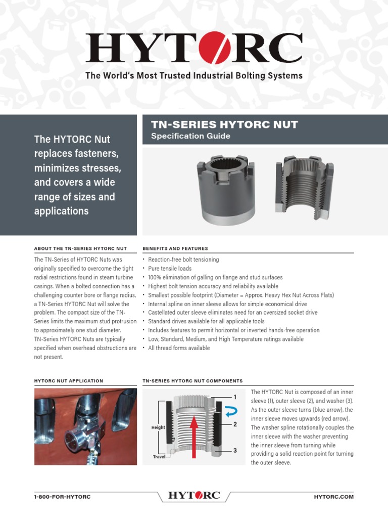 The Hytorc Nut Replaces Fasteners, Minimizes Stresses, and Covers A ...