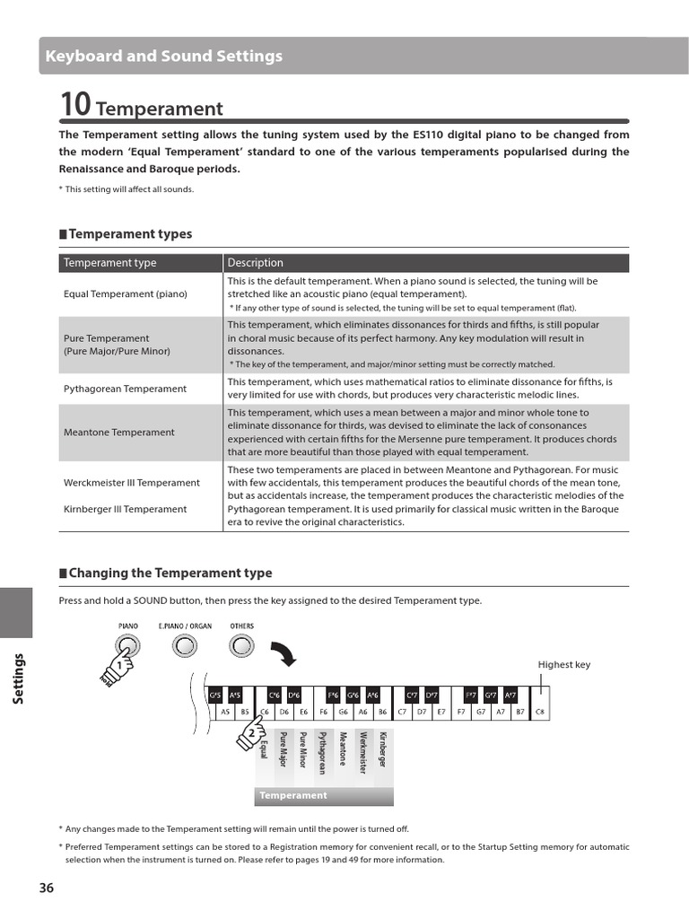 Temperament: Keyboard and Sound Settings | PDF | Piano | Musical ...
