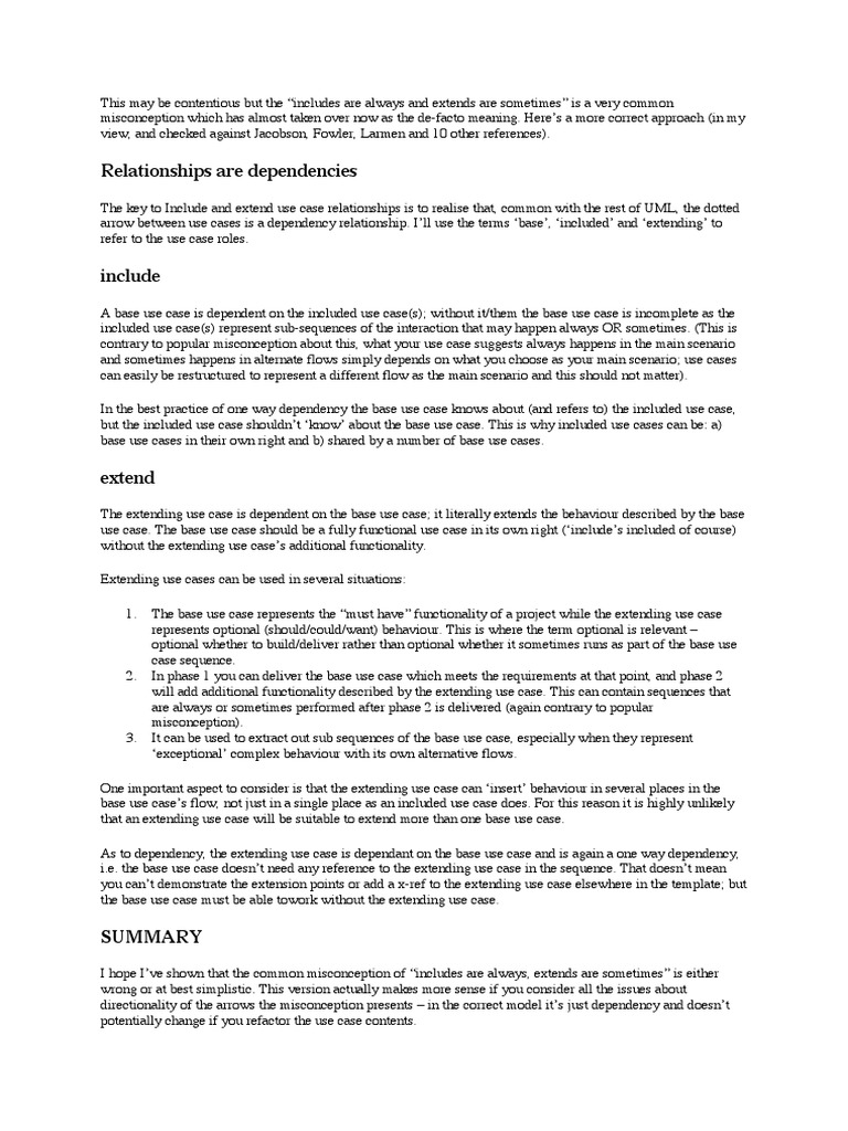 Include Extends in UML | PDF | Use Case | Systems Science