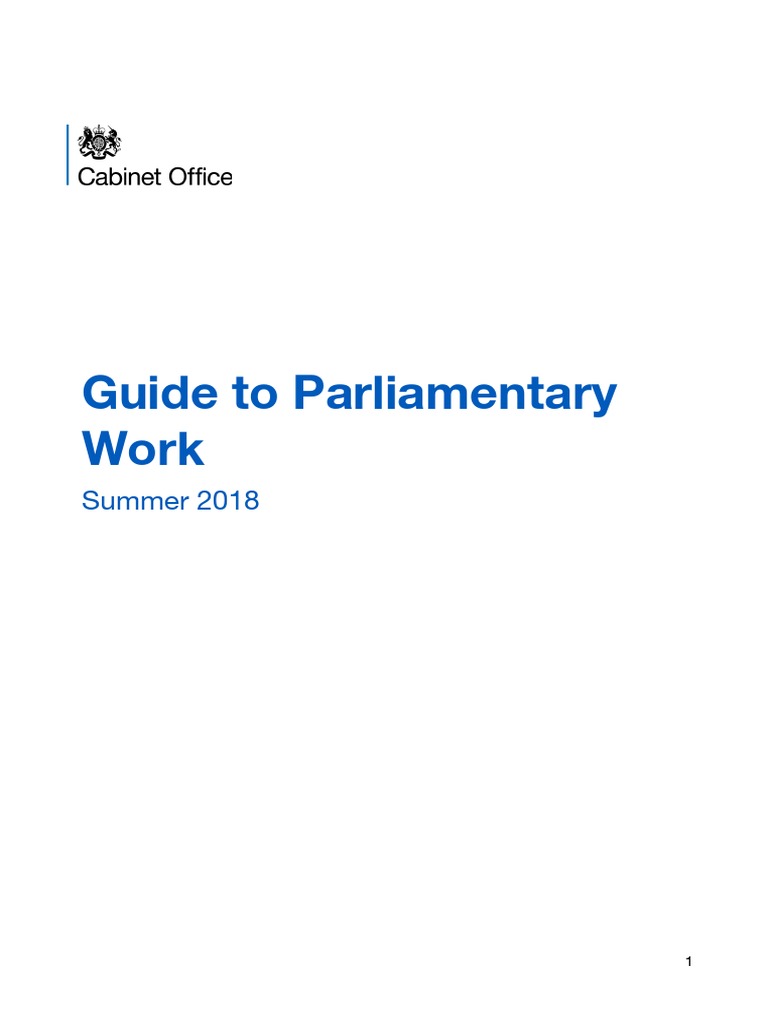 Parliamentary Work Guide 2018 | PDF | House Of Commons Of The United ...