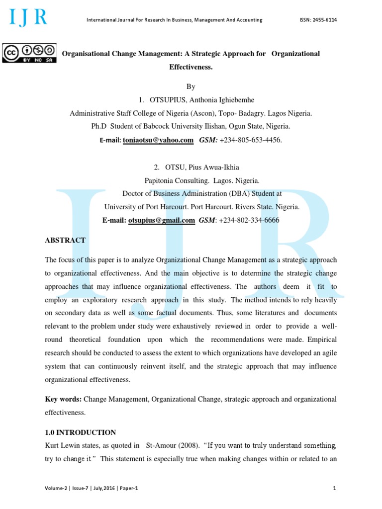 International Journal For Research in Business, Management and ...