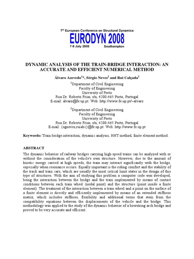 Dynamic Analysis of The Train-Bridge Interaction: An Accurate and Efficient Numerical Method ...