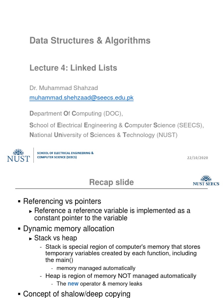 Linked Lists in Data Structures | PDF | Array Data Structure | Pointer ...