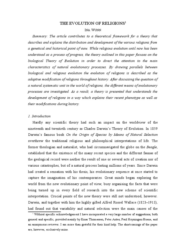 The Evolution of Religions: NA UNN | PDF | Natural Selection | Evolution