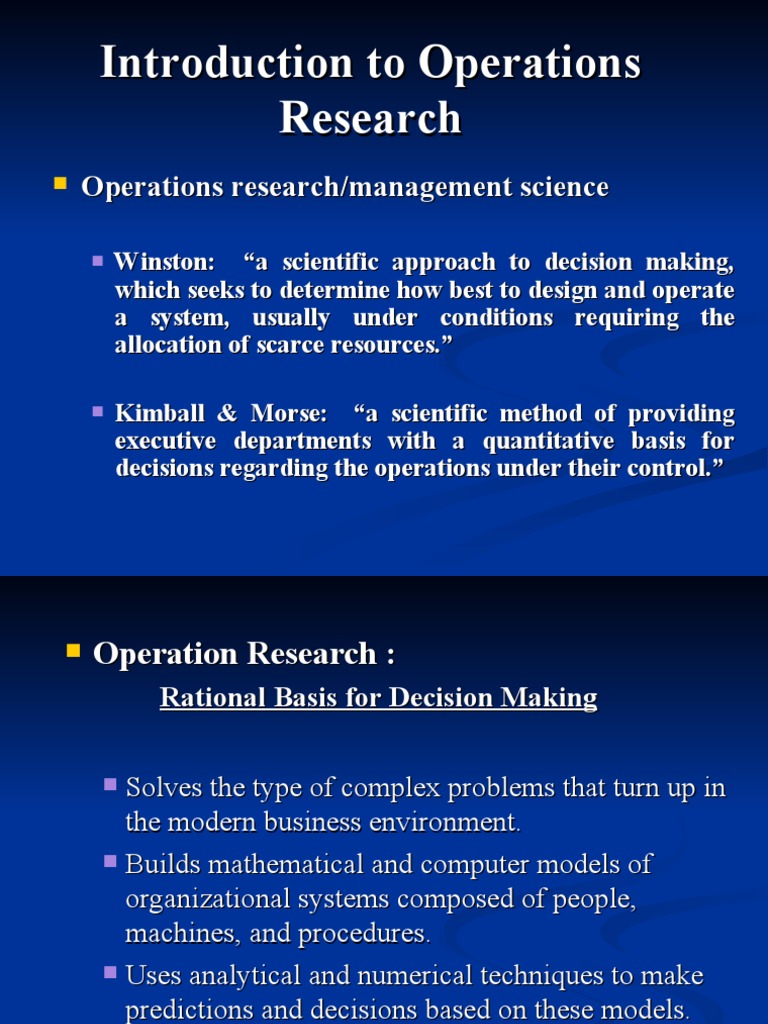 Introduction To Operations Research | PDF | Mathematical Optimization | Operations Research