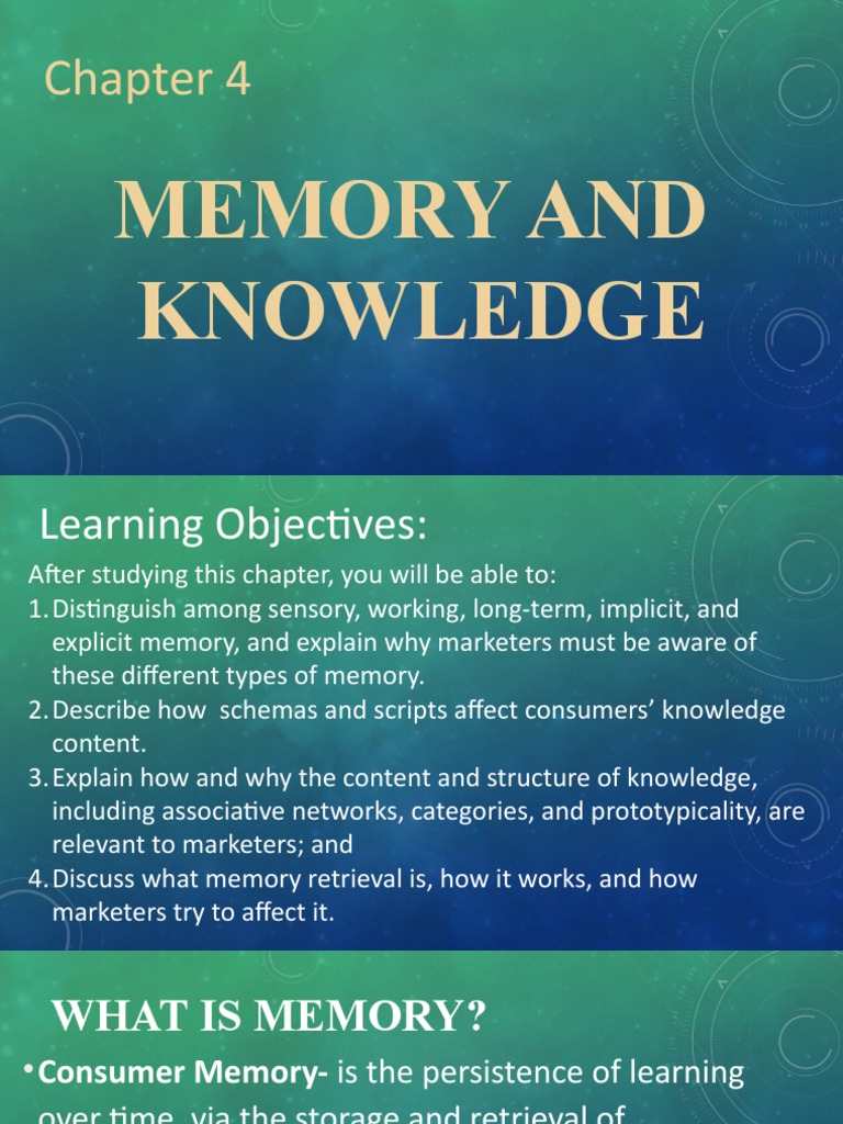 Group 3 Memory and Knowledger Reporting | PDF | Recall (Memory) | Long ...