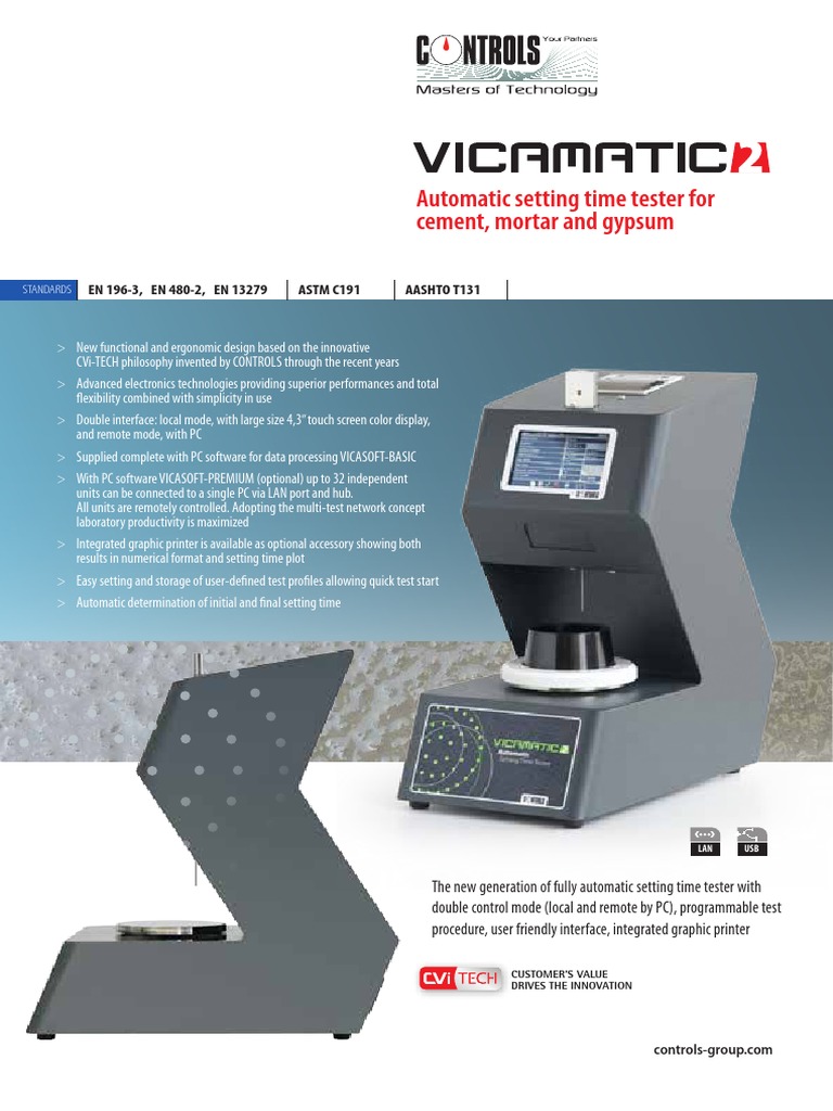 Automatic Setting Time Tester For Cement, Mortar and Gypsum: EN 196-3 ...