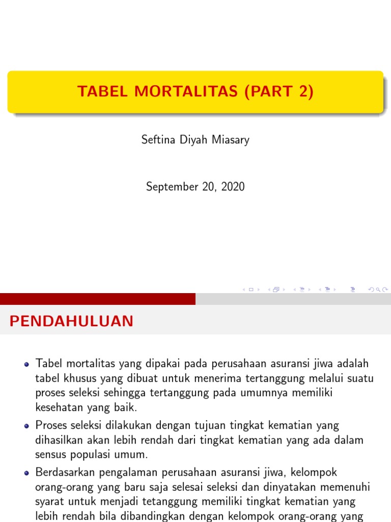 MORTALITAS TABEL 2 | PDF