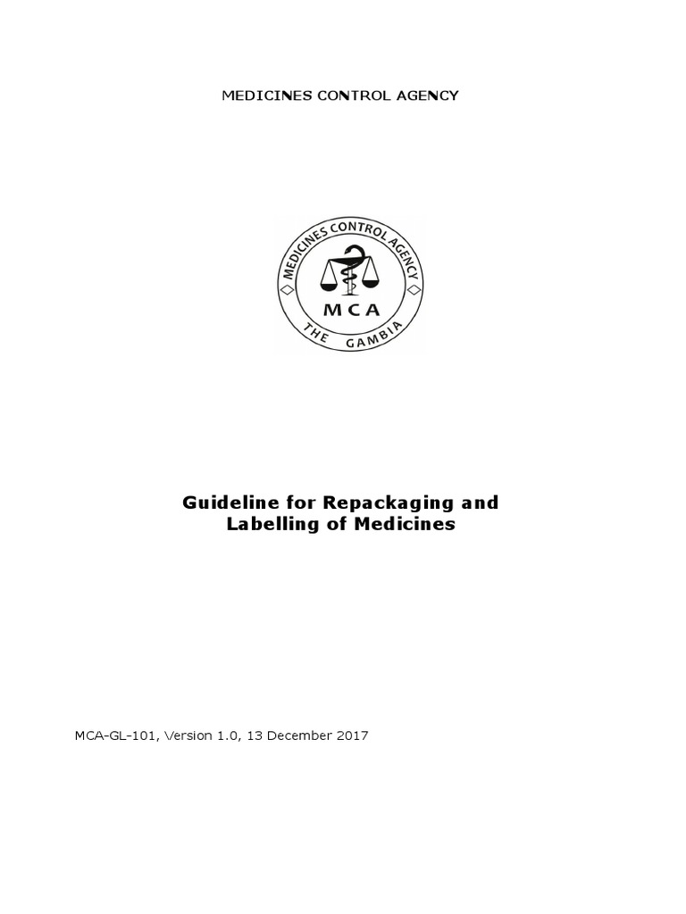 Guideline For Repackaging and Labelling of Medicines | PDF | Packaging ...