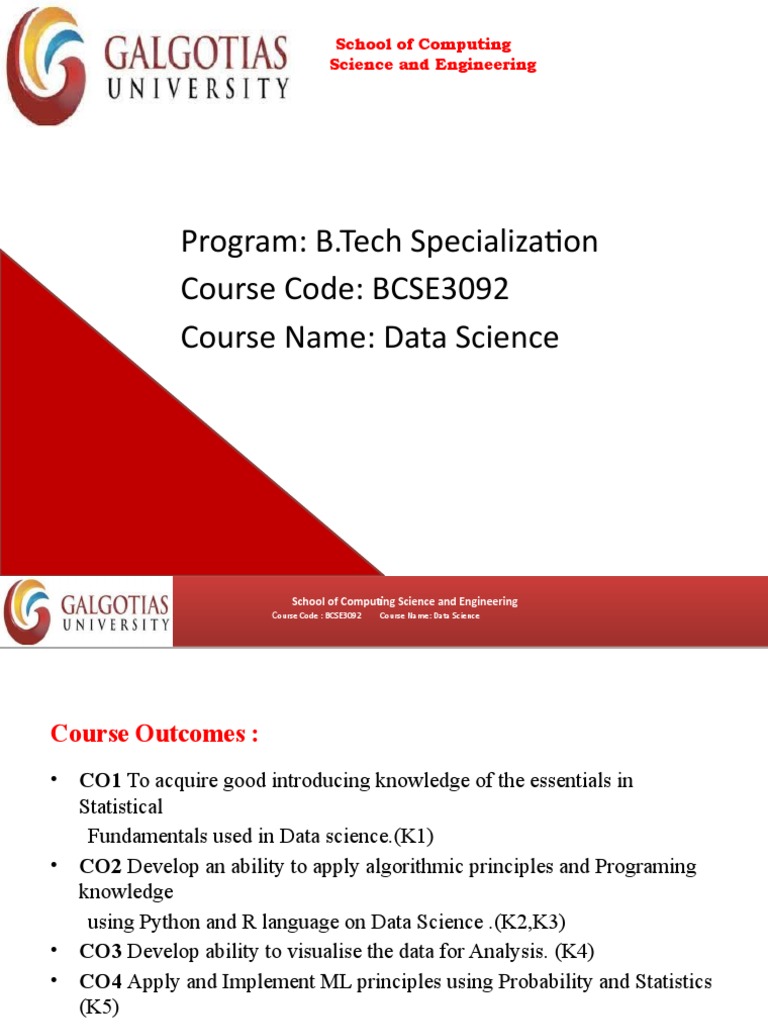 Program: B.Tech Specialization Course Code: BCSE3092 Course Name: Data ...