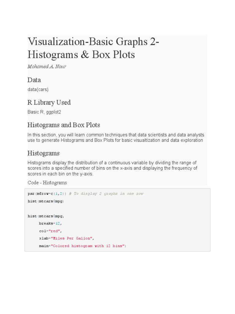 Visualization - Hist and Box | PDF | Descriptive Statistics | Statistical Analysis