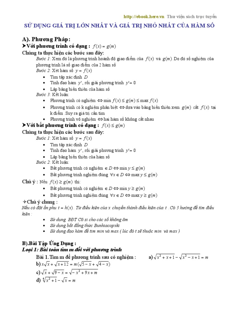 Bai Toan Tim M Trong Giai PT - BPT - HPT Bang PP HS | PDF