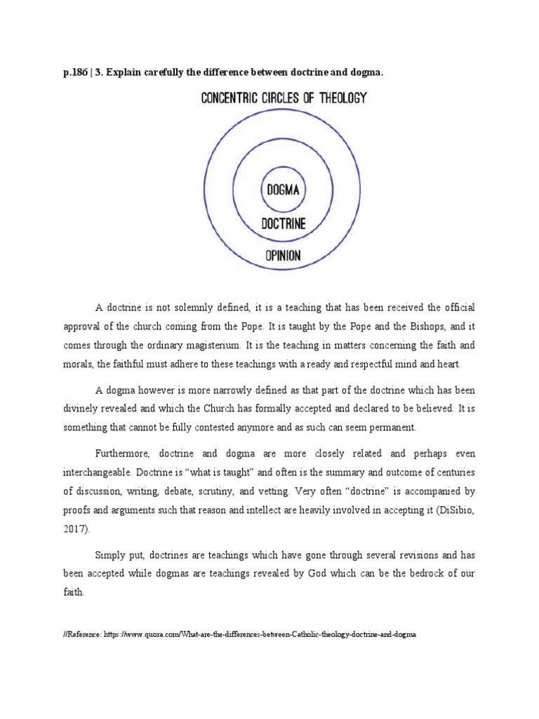 p.186 - 3. Explain Carefully The Difference Between Doctrine and Dogma ...