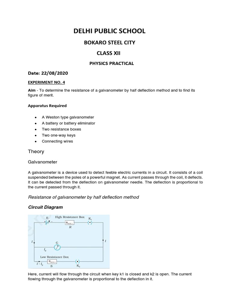 Figure of Merit Expt.4 | PDF | Physical Quantities | Physics