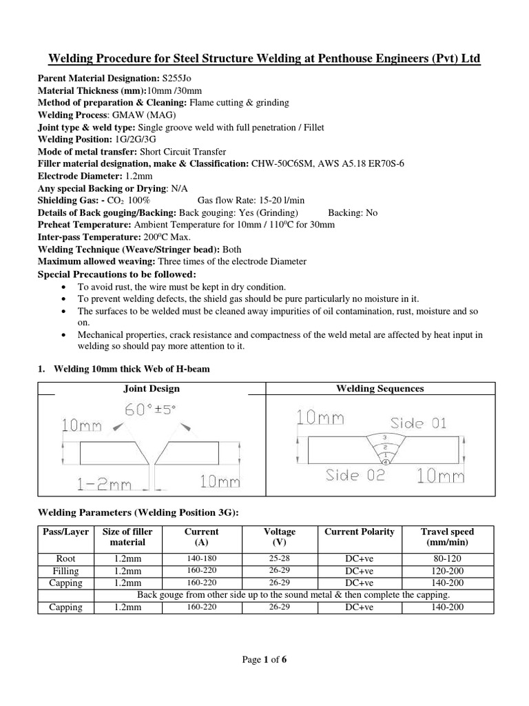 Steel Structure Welding Procedures | PDF | Joining | Welding