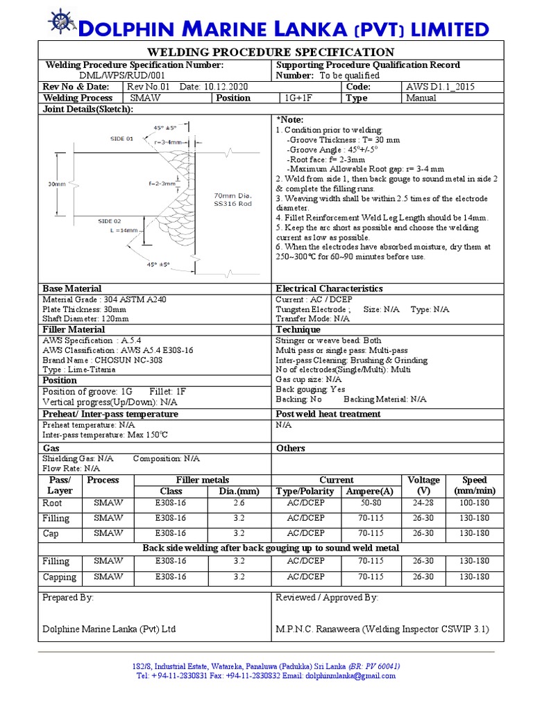 Welding Procedure for Alignment Rudder | PDF | Welding | Construction