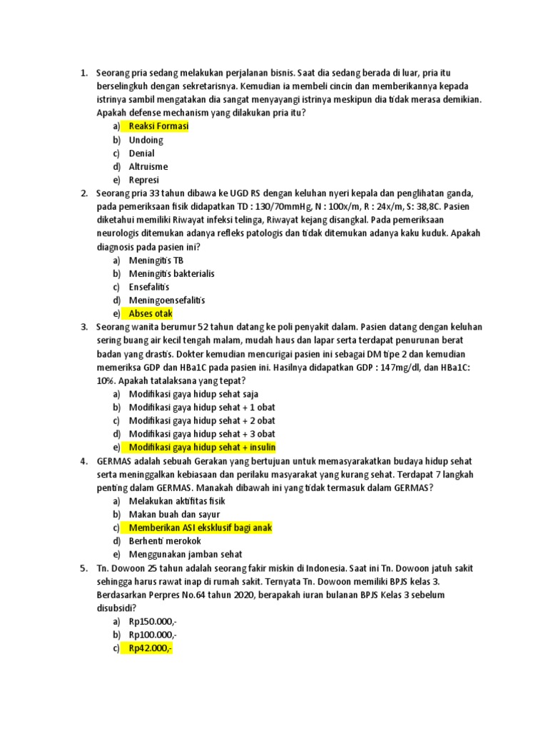 Contoh Soal Ukmppd | PDF