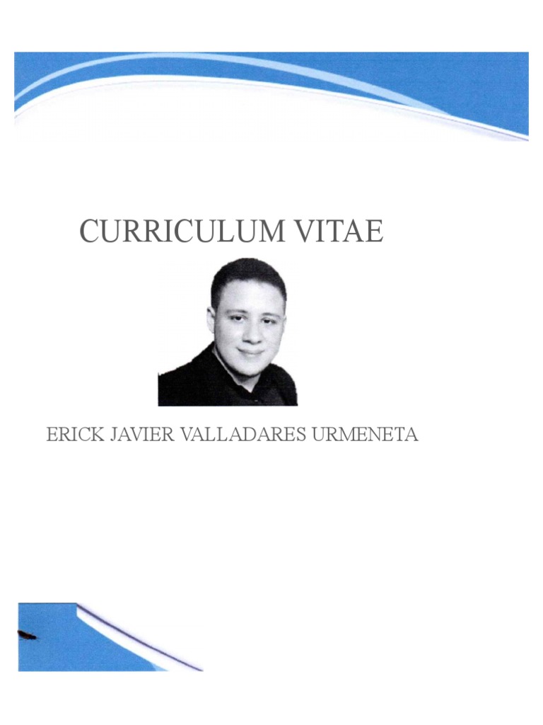 Curriculum Erick Javier Valladares Urmeneta 2019 PDF | PDF | Tecnología de información y ...