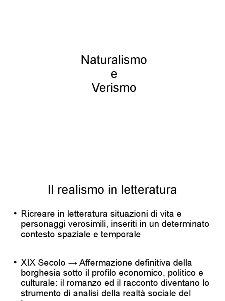 Naturalismo e Verismo PDF | PDF