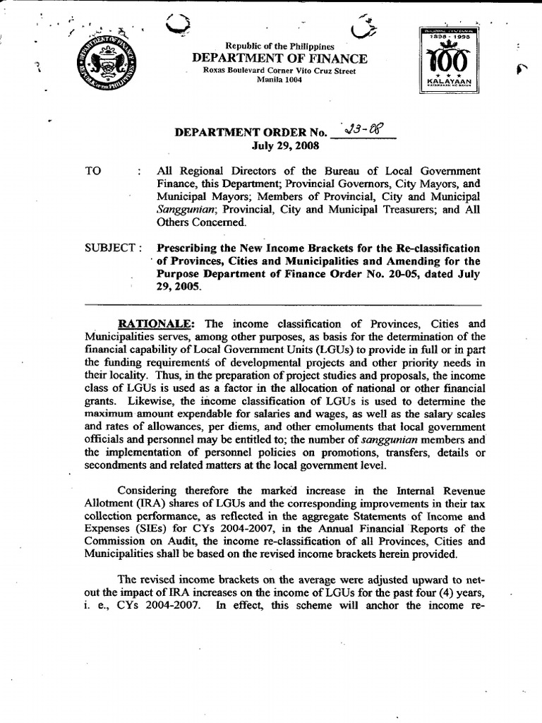 Department Order No. 23 PDF | Download Free PDF | Government Finances ...