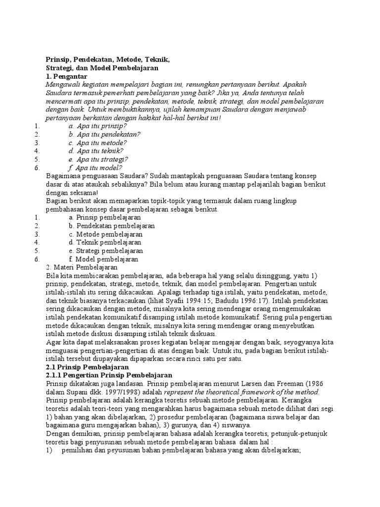 Approach, Method Technique | PDF