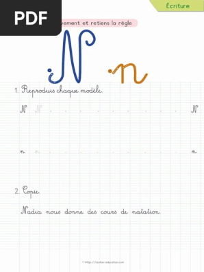 Lettre N En Cursive