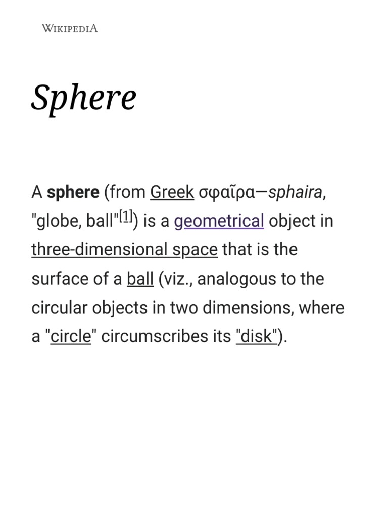 Sphere - Wikipedia | PDF | Sphere | Curvature