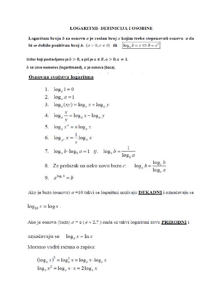Logaritmi PDF | PDF