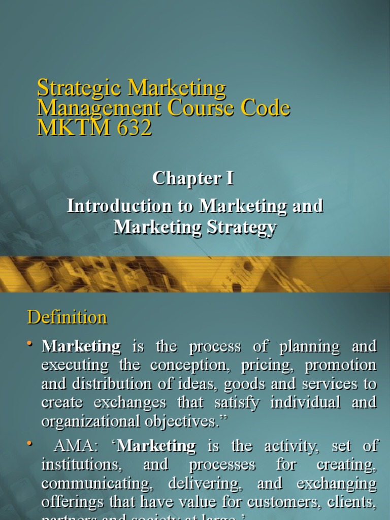 Strategic Marketing Management: An Introduction to Key Concepts and ...