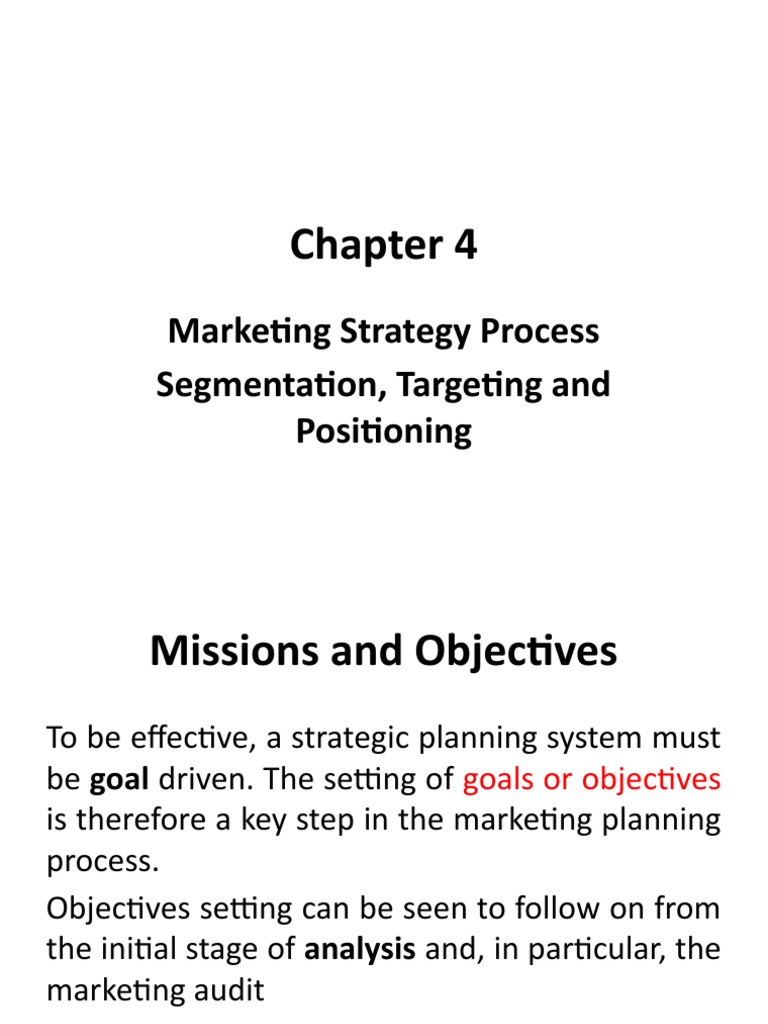 Chapter 4. Marketing Strategy | PDF | Market Segmentation | Marketing ...