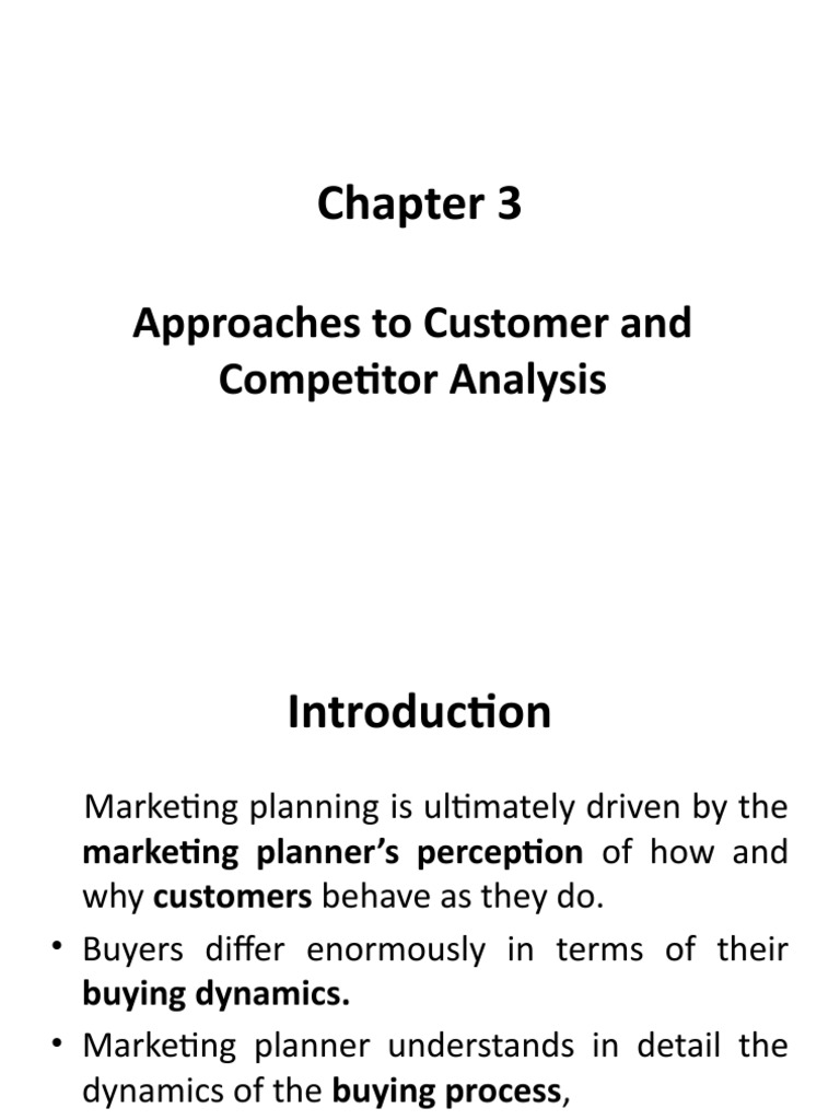 Customer and Competitor Analysis Guide | PDF | Marketing | Behavior