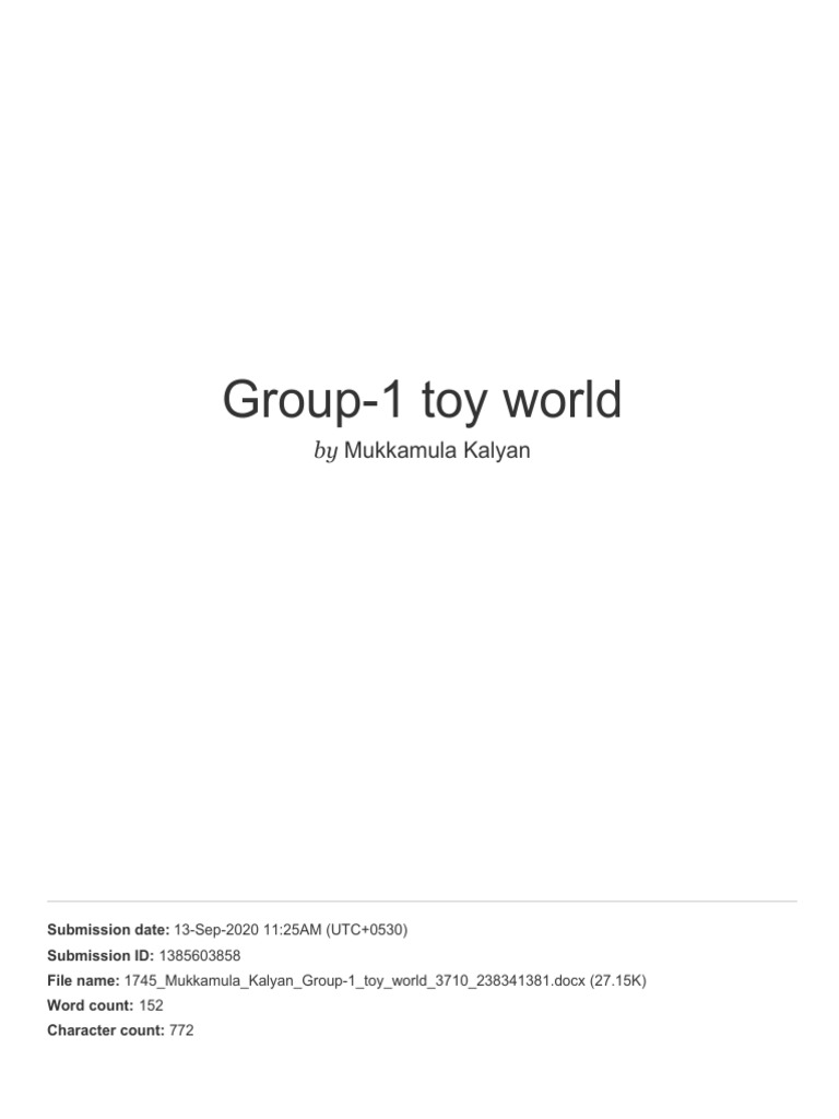 Group-1 Toy World | PDF