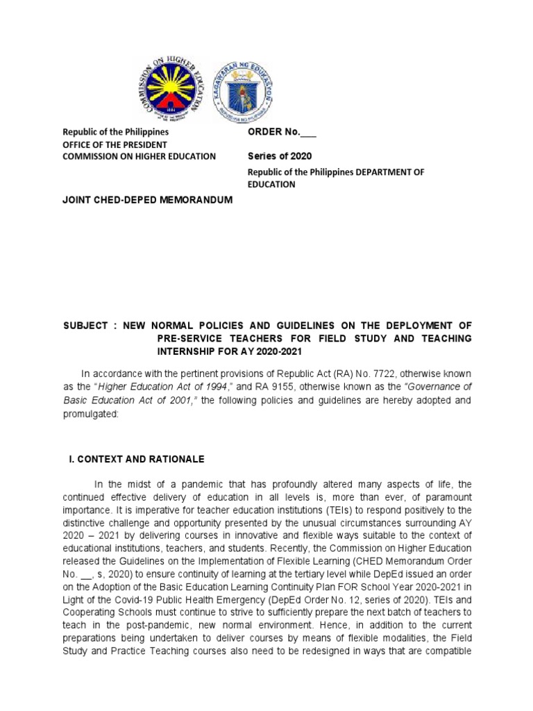 New Normal Guidelines for Pre-Service Teachers | PDF | Teachers ...