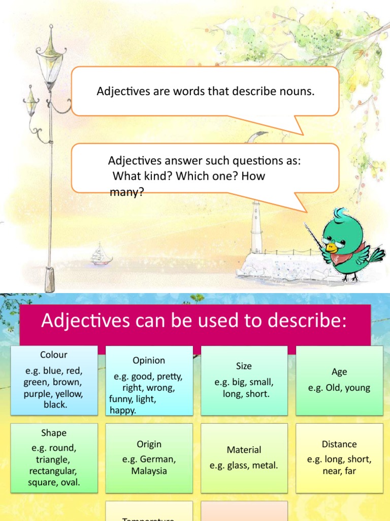 Adjectives Are Words That Describe Nouns | PDF | Adjective | Noun
